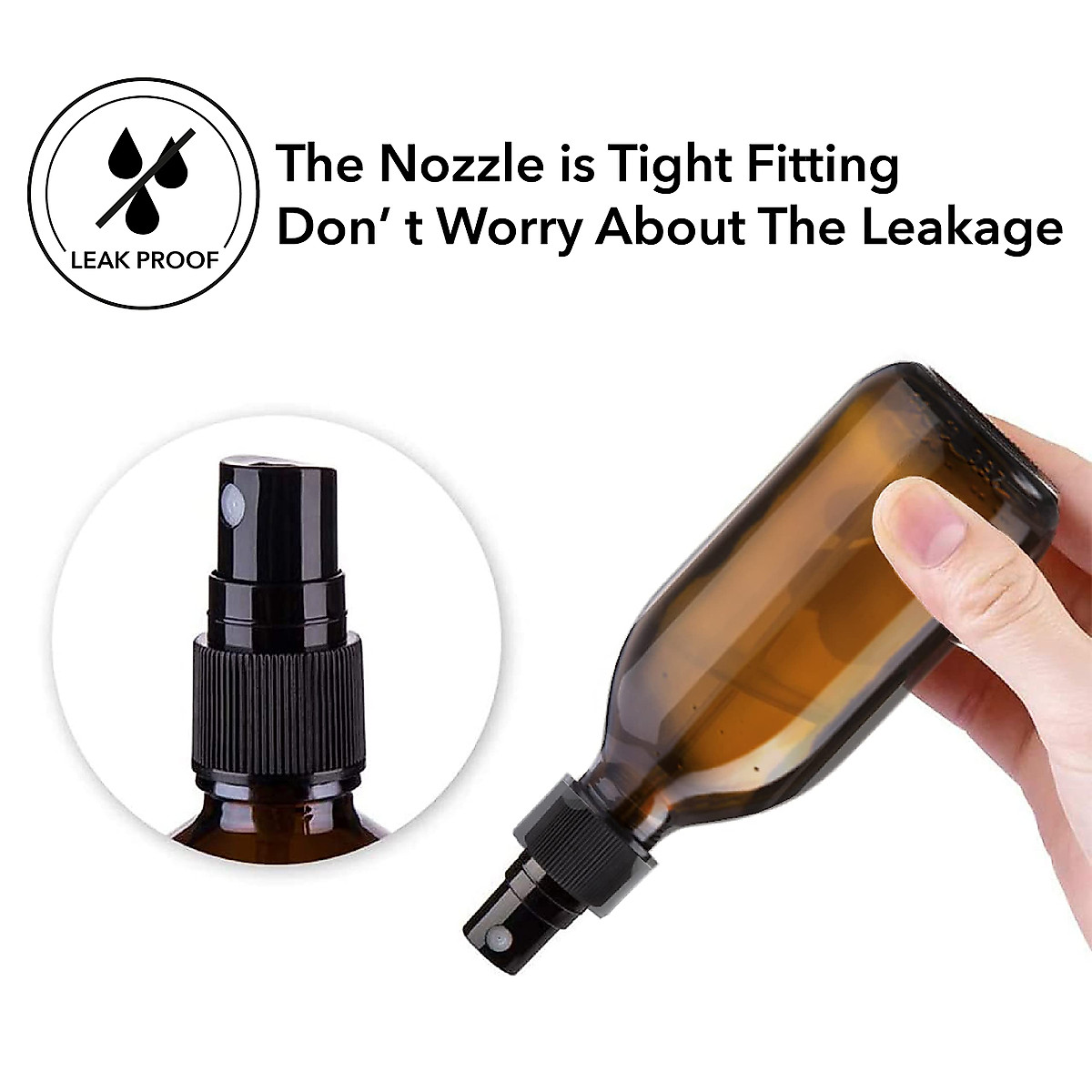 AMD Envases 4oz Amber Glass Spray Bottles - Glass Spray Bottles for Essential Oils - 4 oz Glass Spray Bottle - Glass Spray Bottles 4 oz - Dark Glass Spray Bottle - Amber Spray Bottle - 4 ounce