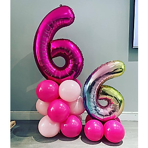 40 Inch Hot Pink Number 4 Balloon Large Size Jumbo Digit Mylar Foil Helium Bright Pink Balloons for Birthday Party Celebration Decorations Graduations Anniversary Baby Shower Photo Shoot