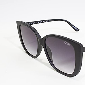 Quay - Womens Sunglasses, Square Lenses with UV Protection, Oversized Sunglasses (Ever After, Matte Black)