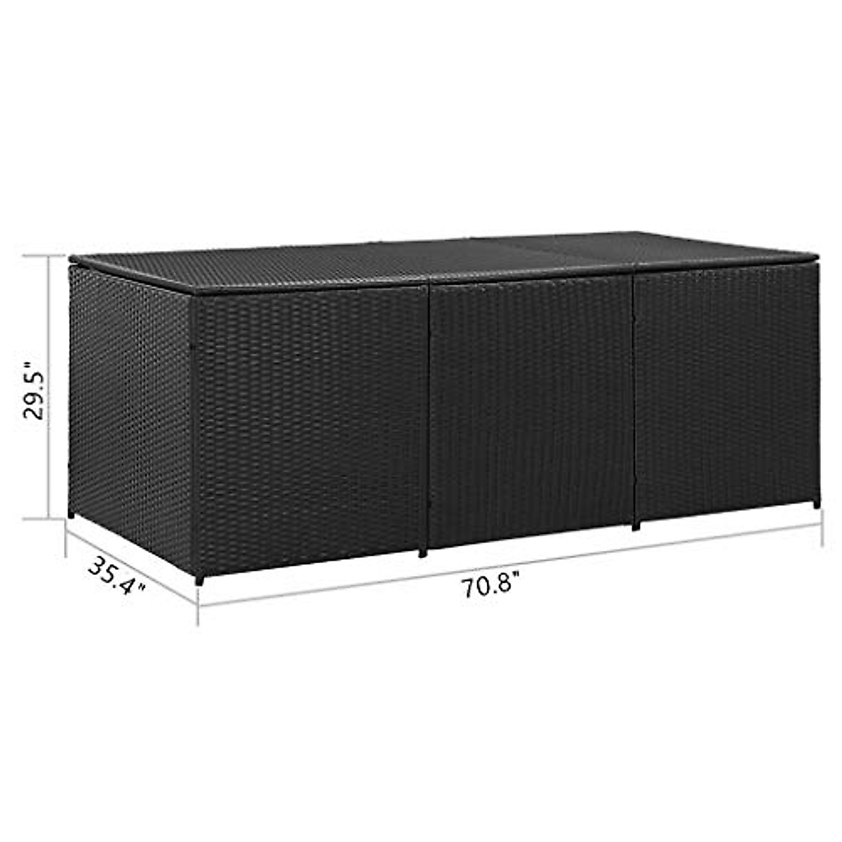 Canditree Outdoor Large Storage Box, Storage Contrainer Rattan, Organizers for Garden Furniture Pillows Cushions (Black)