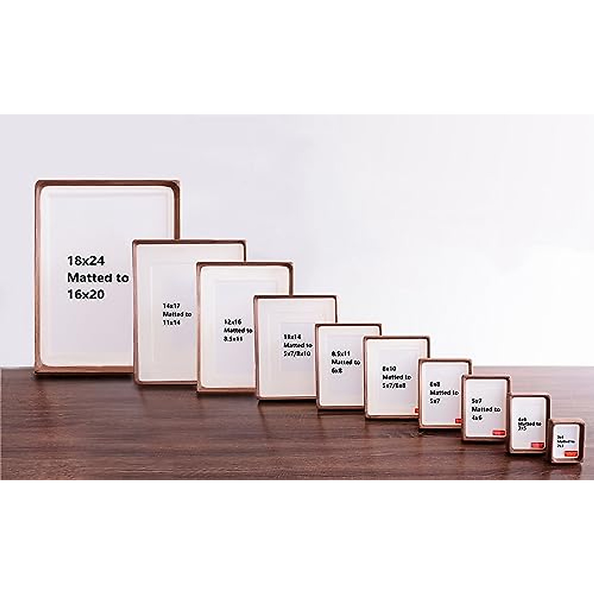 Natural Wood Photo Frames Inspired Tabletop Picture Frame with Mat, Vertical or Horizontal Display (Teak, 4x6 matted to 3x5)