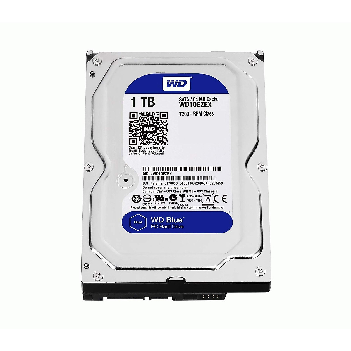 Western Digital Blue WD10EZEX 1TB 3.5 inches SATA 7200RPM 64MB Hard Drive Internal (Renewed)