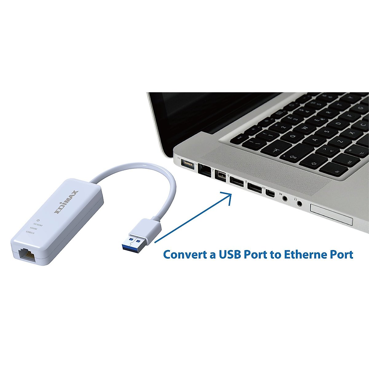 Edimax USB 3.0 Gigabit 1Gbps Ethernet LAN Adapter, USB to RJ45 1000Mbps Network LAN Converter for Faster Gaming and Streaming, Plug and Play, Windows, MacOS, Linux, Nintendo Switch OS, EU-4306