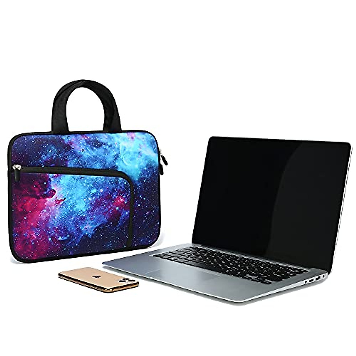 14 15 15.4 15.6 inch Laptop Handle Bag Computer Protect Case Pouch Holder Notebook Sleeve Neoprene Cover Soft Carrying Case with Extra Pockets for Dell Lenovo Toshiba HP Chromebook ASUS Acer(Galaxy)
