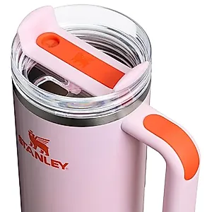 Stanley Quencher H2.0 Tumbler with Handle and Straw 30 oz | Flowstate 3-Position Lid | Cup Holder Compatible for Travel | Insulated Stainless Steel Cup | BPA-Free | Rose Petal Shimmer