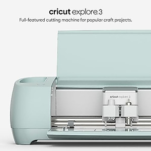 Cricut Explore 3 & Digital Content Library Bundle - Includes 30 images in Design Space App - 2X Faster DIY Cutting Machine for all Crafts, Cuts 100+ Materials Blue