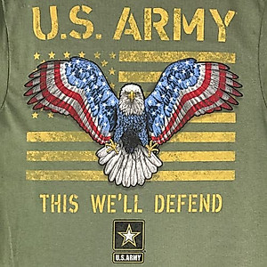 Armed Forces Gear Men's US Army Stars and Stripes T-Shirt- Official Licensed United States Army Shirts for Men (OD Green, Large)