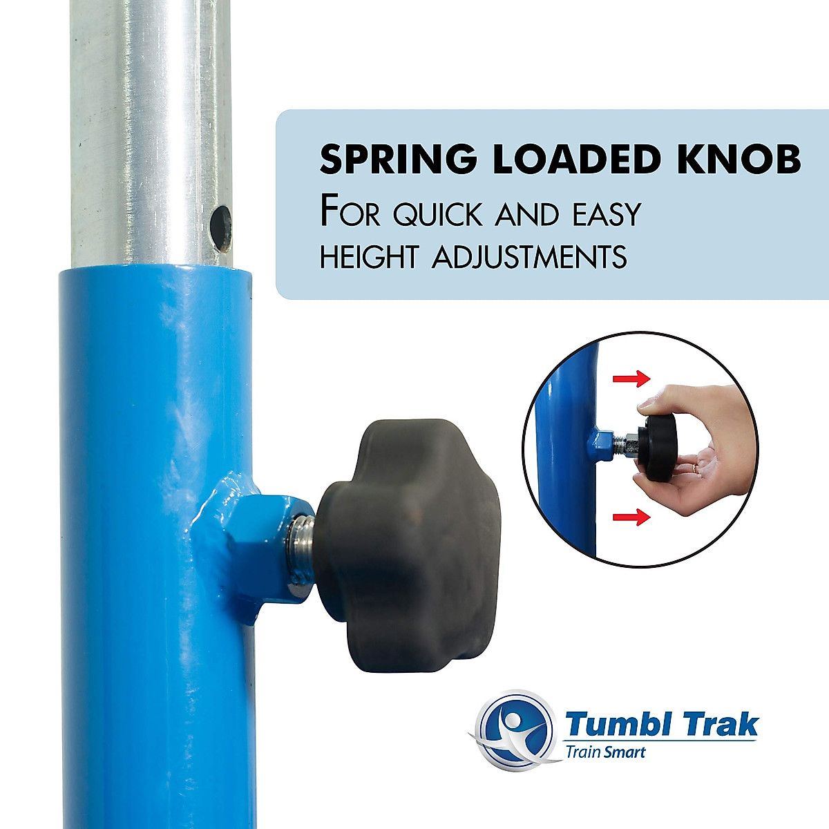 Tumbl Trak Jr. Bar PRO Adjustable Height Horizontal Gymnastics Kip Bar for The Gym for Home, Blue