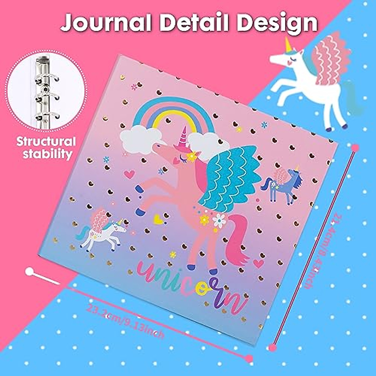 DIY Journal Kit for Girls, Personalized Diary & Scrapbook Stuff for Teens Girls, Decorate Your Planner/Organizer, Journaling Arts Craft Kit Birthday Gifts Ideas for Girls Ages 6-15 Years Old