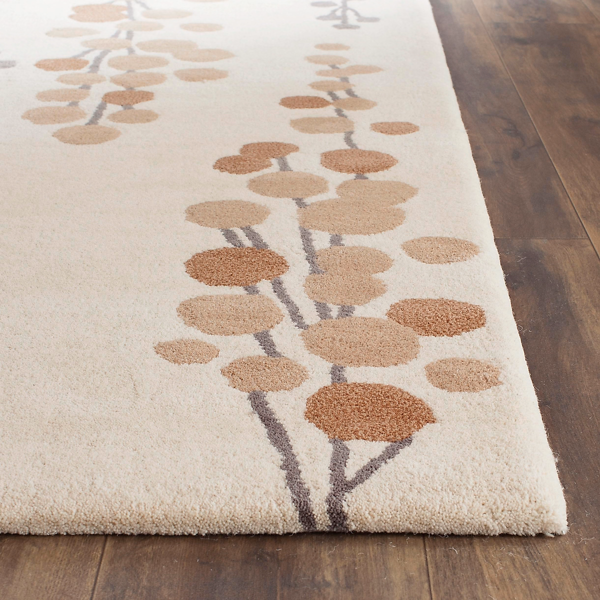 SAFAVIEH Soho Collection 6' Square Beige/Grey SOH338A Handmade Premium Wool & Viscose Area Rug