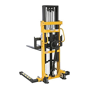 Vestil VHPS-2200-AA Man Stacker Adj Forks/Legs 2.2K, Yellow