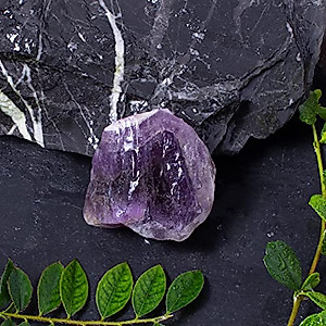 FORBY 1 lb Bulk Amethyst Rough Stones - Large 1" Natural Raw Stones Crystal for Tumbling, Cabbing, Fountain Rocks, Decoration,Polishing, Wire Wrapping, Wicca & Reiki Crystal Healing