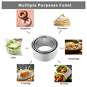 3PCS Cookie Cutters, COKUMA Biscuit Cutter Tools, Stainless Steel Round Cookie Cutter, Donut Cutter Ring Molds for Baking (3.2in 2.8in 2.4in)