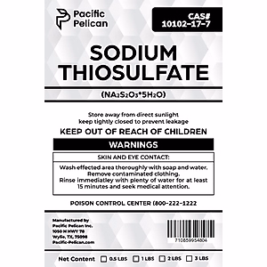 Pacific Pelican Sodium Thiosulfate (Sodium Hyposulfite) (Na2S2O3*5H2O) - Chemical (0.5lb)