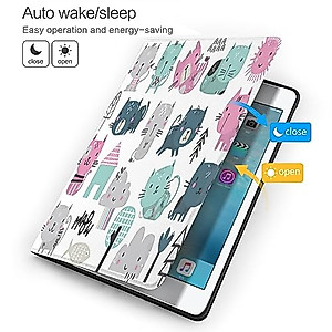 Funny Cute Cat Pink Tree Sun Case Fit for IPad Air 3 Pro 10.5 Inch Case with Auto Sleep/Wake Ultra Slim Lightweight Stand Leather Cases