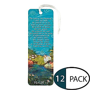 Lord is My Shepherd Blue Paper 6 x 2 Inches Bookmark Set of 12