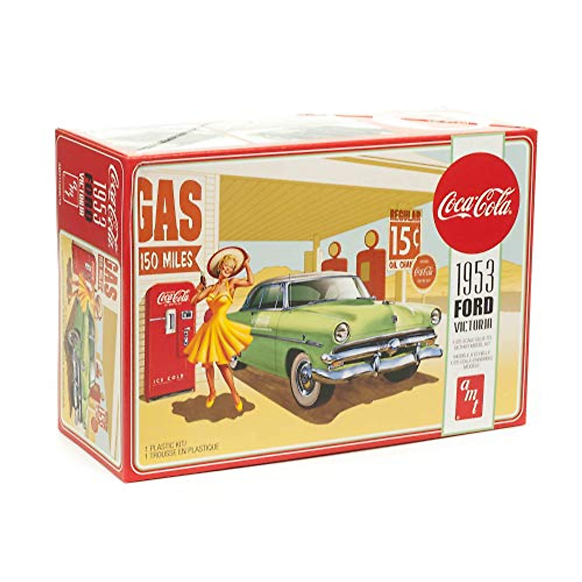 AMT 1953 Ford Victoria Hardtop w/Coca-Cola Machine 1:25 Scale Model Kit (AMT1146M)