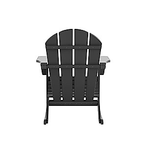 WestinTrends Malibu Rocking Chair Outdoor, All Weather Resistant Poly Lumber Classic Porch Rocker Chair, 350 lbs Support Patio Lawn Plastic Adirondack Chair, Gray