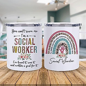 Hyturtle Social Worker Gifts for Women - Social Worker Gifts Tumbler Mug 12oz - Gifts for Social Workers - Social Worker Office Decor - School Social Worker Mug - Practitioner Birthday Gift Ideas Cup
