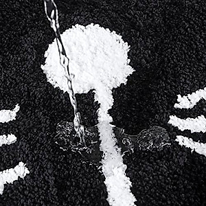 Easy Home Cat Face Bathroom Rugs, Non Slip Bathroom Cat Bath Mat, Home Living Room Mat, Machine Washable Room Carpet, Microfiber Doormat, 24x24 Inch (Black)