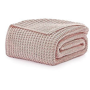 UGG 33816 Luna Cotton Throw Blanket Soft Washed Cotton Blankets Luxury Machine Washable Oversized Warm Accent Blanket for Home or Travel, 70 x 50-Inch, Quartz