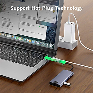 USB C HUB, Dataroad 8 in 1 USB C Port Expander, USB C Docking Station with Ethernet Port, 4K HDMI Output, 3 USB 3.0 Ports, 80W PD Fast Charging, TF/SD Card Reader, Compatible for MacBook Pro/Air