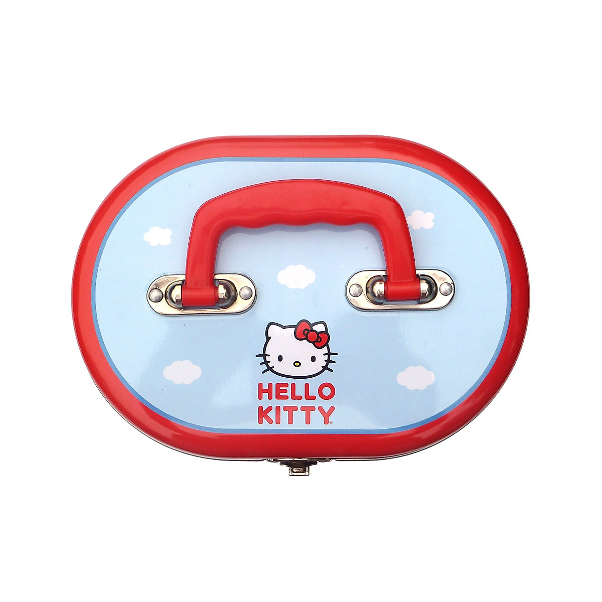 Hello Kitty House Oval Tin Train Case/Sewing Box