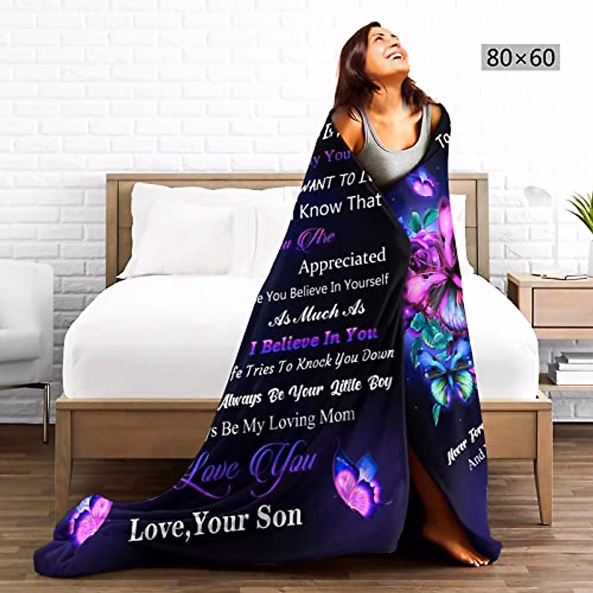 Gifts for Mom Blanket Mothers Day Throw Blankets Super Soft Warm Birthday Gifts for Mom Women from Daughter Son 50"X40"
