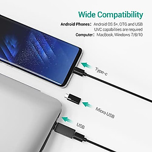 USB Endoscope Camera, DEPSTECH 720P IP67 Waterproof Borescope, 5.5mm Snake Inspection Camera, Type-C Scope Camera with 16.5ft Semi-Rigid Cable, 6 LED Lights, Compatible with OTG Android Phone, PC