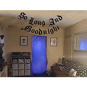 Gothic Letter So Long And Goodnight Banner - Funeral 30th Birthday Banner - Emo 30th Birthday Party Decoration (GOODNIGHT)