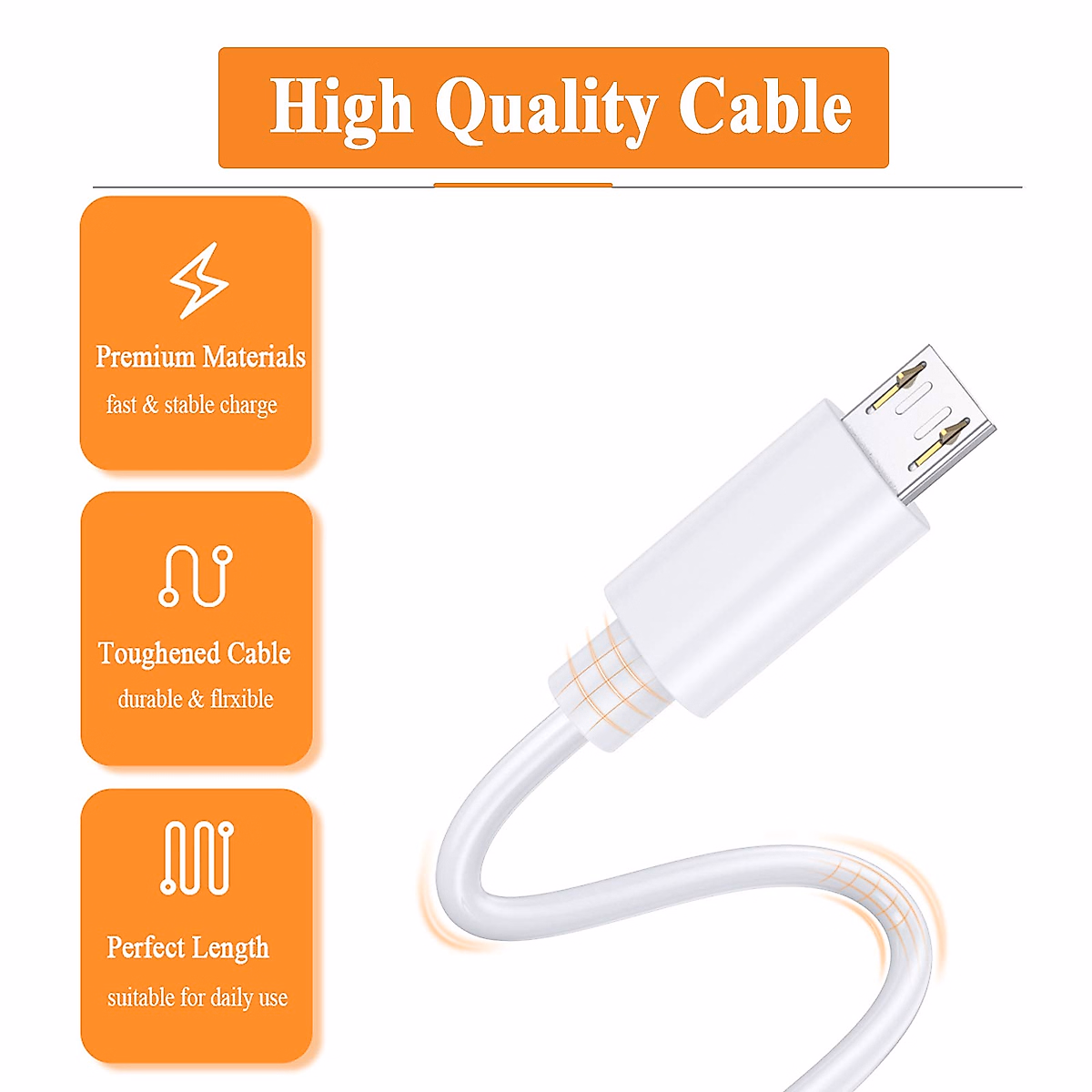 SGUUVAY 2Pack 6.6ft Micro-USB Charger Charging Cords for Samsung Galaxy Tab A, E, 3, 4, S, S2 10.1" 8.0" 9.7" 7.0" SM-T280/387/550/580/350 Tablet Charging Cables