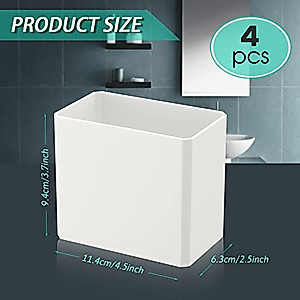 CINPIUK Floating Shelves Plastic Adhesive Wall Mounted Organizer Bins Makeup Storage Hanging Shelf Space Saving Holders for Bathroom, Shower, Kithcen, Office, 4pcs