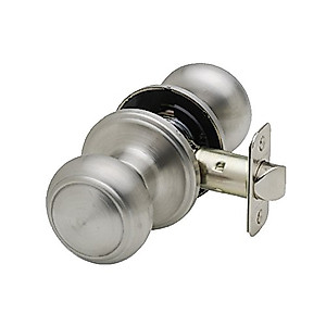 Copper Creek CK2020SS Colonial Door Knob, Passage Function, 1 Pack, Satin Stainless & Prime-Line E 2457 Satin Nickel, Dead Latch Door Strike (2 Pack)