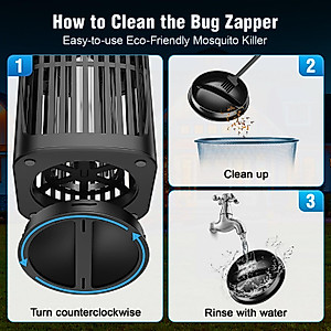 Solar Bug Zapper Outdoor and Indoor, Dual Folding Solar Panel with Auto Sensor Function, USB Rechargeable Cordless Fly Traps, 4200V Electric Mosquito Killer for Patio, Backyard, Garden, Camping