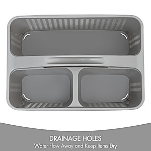 Tiawudi Portable Shower Caddy, Caddy Organizer with Handle, Plastic Shower Basket Hold Soap, Shampoo, Hair Supplies and Beauty Products, Cleaning Supplies Organizer for Home, Dorm, Shelf and Cabinet