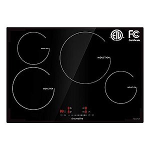 Induction Cooktop 30 Inch, Electric Cooktop 4 Burners, Drop-in Induction Cooker Ceramic Glass Induction Burner With Timer, Child Lock, 9 Heating Level and Sensor Touch Control, ETL & FCC Certified
