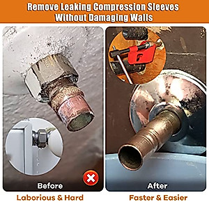 Compression Sleeve Puller Tool Remove Ferrule & Nut Of Pipe, Ferrule Puller For 1/2” Copper Water Compression Sleeve & 1/2-Inch Copper Tubing, Plumbing Tools Compression Ring Removal Tool