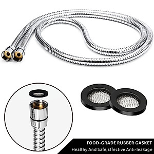 4 Pack Shower Head Filter Gasket, 3/4" Rubber Washer for 1/2" Fixed Shower Head/Handheld Shower Hose Connector, Creates A Seal to Prevent Leakage