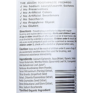 Jason Sea Fresh Strengthening Fluoride-Free Toothpaste, Deep Sea Spearmint, Travel Size, 3 Oz