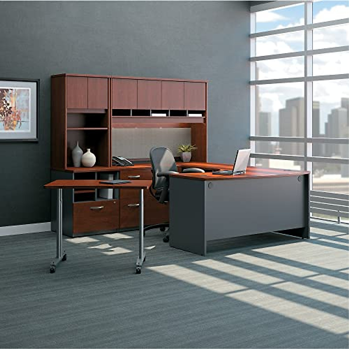 Two Door Storage Cabinet Hansen Cherry/Graphite Gray