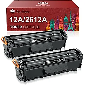 Toner Kingdom Compatible Toner Cartridges Replacement for HP 12A Q2612A Use with Laserjet 1020 1022 3050 1018 1012 3015 3055 1022n M1319F 3030 3052 1010 Printer (Black, 2-Pack)