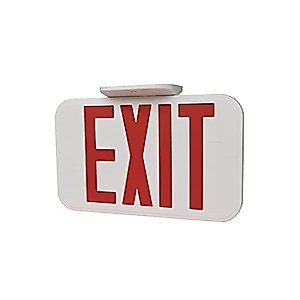 LIT-PaTH LED Emergency EXIT Sign with Double Face and Back Up Batteries- US Standard Red Letter Exit Lighting, UL 924 and CEC Qualified, 120-277 Voltage, 1-Pack