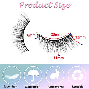 False Eyelashes Half Lashes Natural Look Cat Eye Lashes Fluffy 3D Faux Mink Lashes Wispy 12MM Fake Eyelashes 10 Pairs Pack (S38), by Kmilro