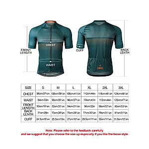 LAMEDA Cycling Jersey Men Short Sleeve Road Bike Bicycle Shirt Reflective Breathable Lightweight Green X-Large