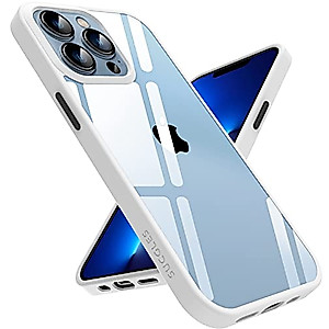 [2023 New] for iPhone 13 Pro Max Case, [Non-Yellowing] [Military Drop Protection] Shockproof Bumper Slim Fit Phone Case Thin Cover for Apple 13pro Max (6.7 in, Clear White)