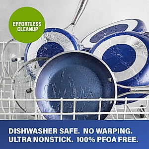 Granitestone Blue Mini Nonstick Egg Pan & Omelet Pan – 5.5” Single Serve Egg Nonstick/Skillet, Diamond Infused, Small Frying Designed for Eggs Pancakes, Non Toxic, Dishwasher Safe