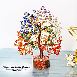 Chakra Tree - Crystal Tree - Gem Tree - Feng Shui Decor - Crystal Bonsai Tree - 7 Chakra Tree of Life Decor - Gemstone and Crystals - Spiritual Tree - Chakra Stones - Crystal Gifts - Energy Crystals