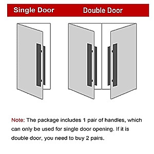 SUCHETA Barn Black Modern Door Handle,Stainless Steel Gate Handle for Front Glass Door and Sliding Shower Door,Back to Back Installation,9 Sizes (Size: 30cm x 32.5cm)