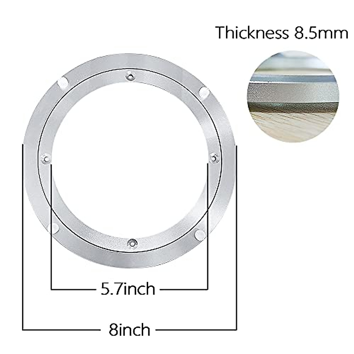 kemengsuer Lazy Susan 8 inch Aluminum Turntable Ball Bearing, Heavy Duty Silent Turner Bearing Turntable Bearing Swivel Turntable Bearing 8 inch