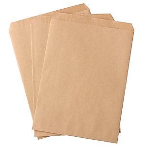 Z ZICOME 100 Pcs 6"x9" Flat Plain Brown Paper Bags for Gift Card, Jewelry Merchandise, Candy Cookies, Doughnut, Party Favor, Sandwich